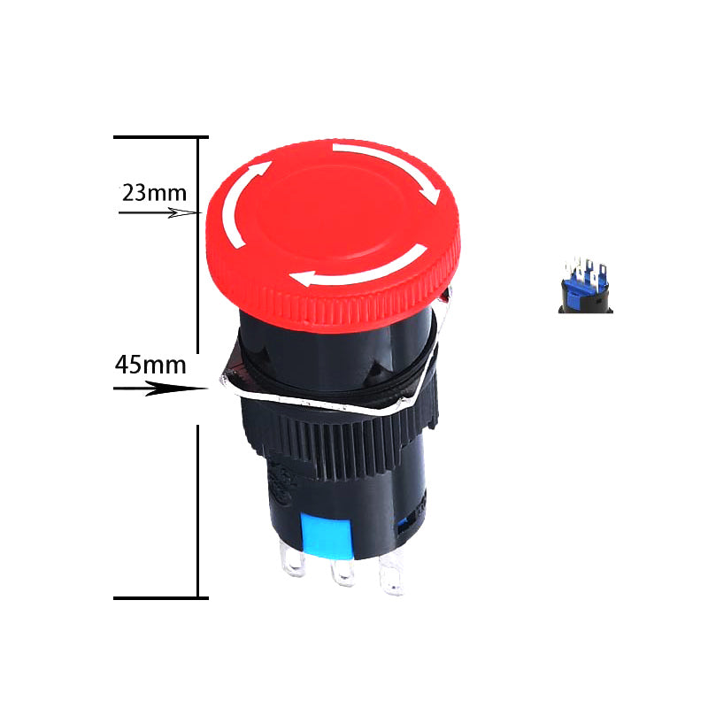 Emergency Stop Switch 2NO 2NC 6P 16mm 250V 5A – SA BuyAll