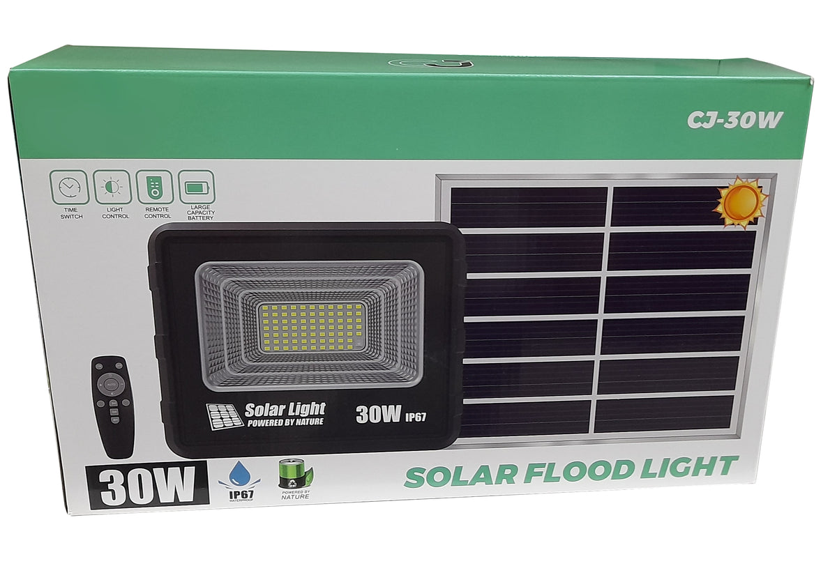 LED SOLAR FLOOD LIGHT 30W WITH REMOTE (DISC) – SA BuyAll