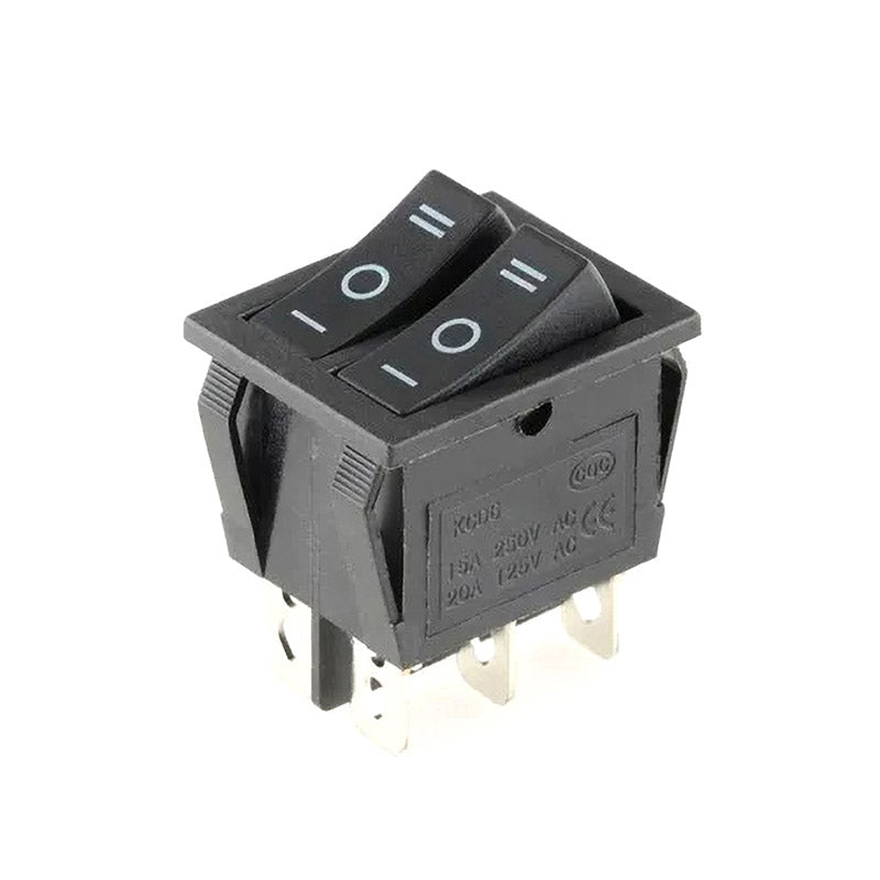 Rocker switch double NFN 6pin 16A 250VAC 31x25x38mm KCD6 – SA BuyAll